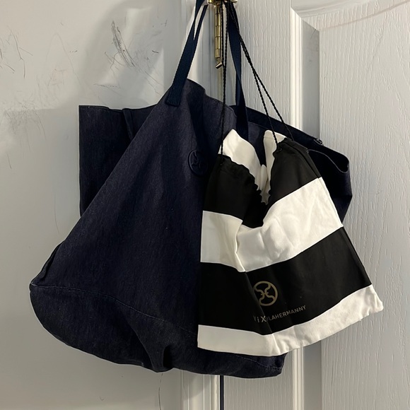 Vix | Bags | Vix Paulahermanny Set If 2 Totes Navywhite | Poshmark